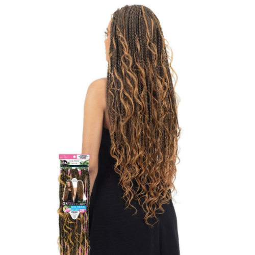 3x Modern Soft Box Braid W/Curls 26" Synthetic Crochet Braids by Mayde ...